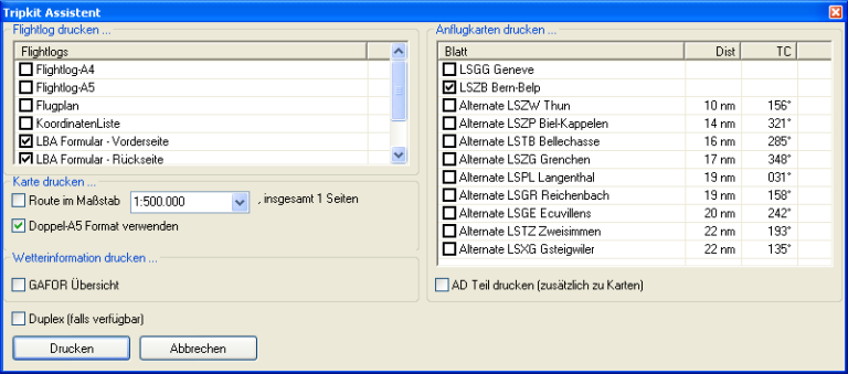 Flight Planner - AIP VFR Schweiz